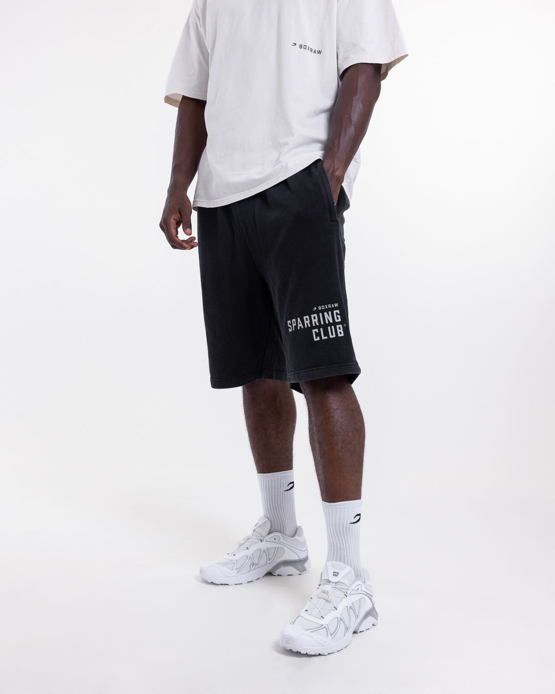 Sparring Club Sweat Shorts - Washed Black | BOXRAW