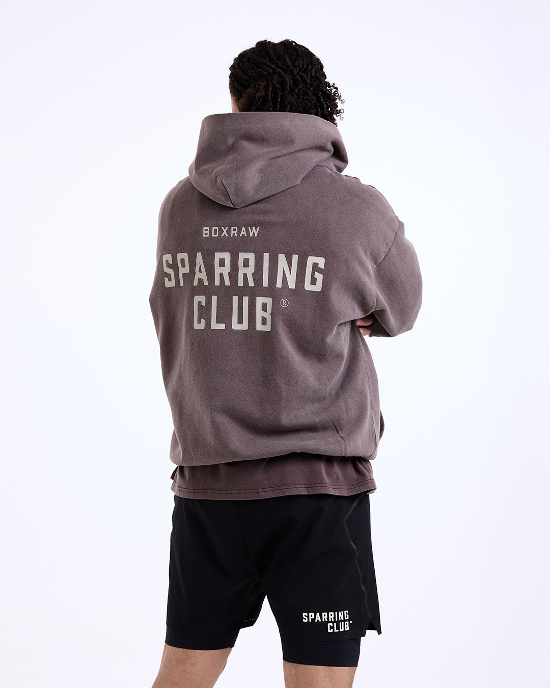 Sparring Club Oversized Hoodie - Washed Brown | BOXRAW