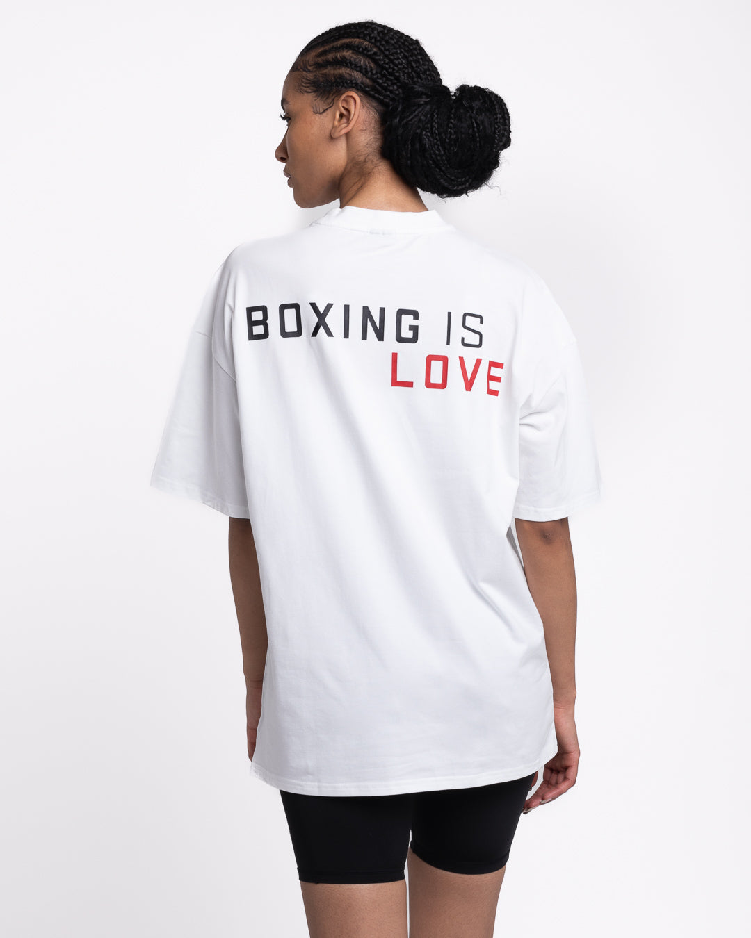 Women's Boxing is Love Oversized T-Shirt - White | BOXRAW