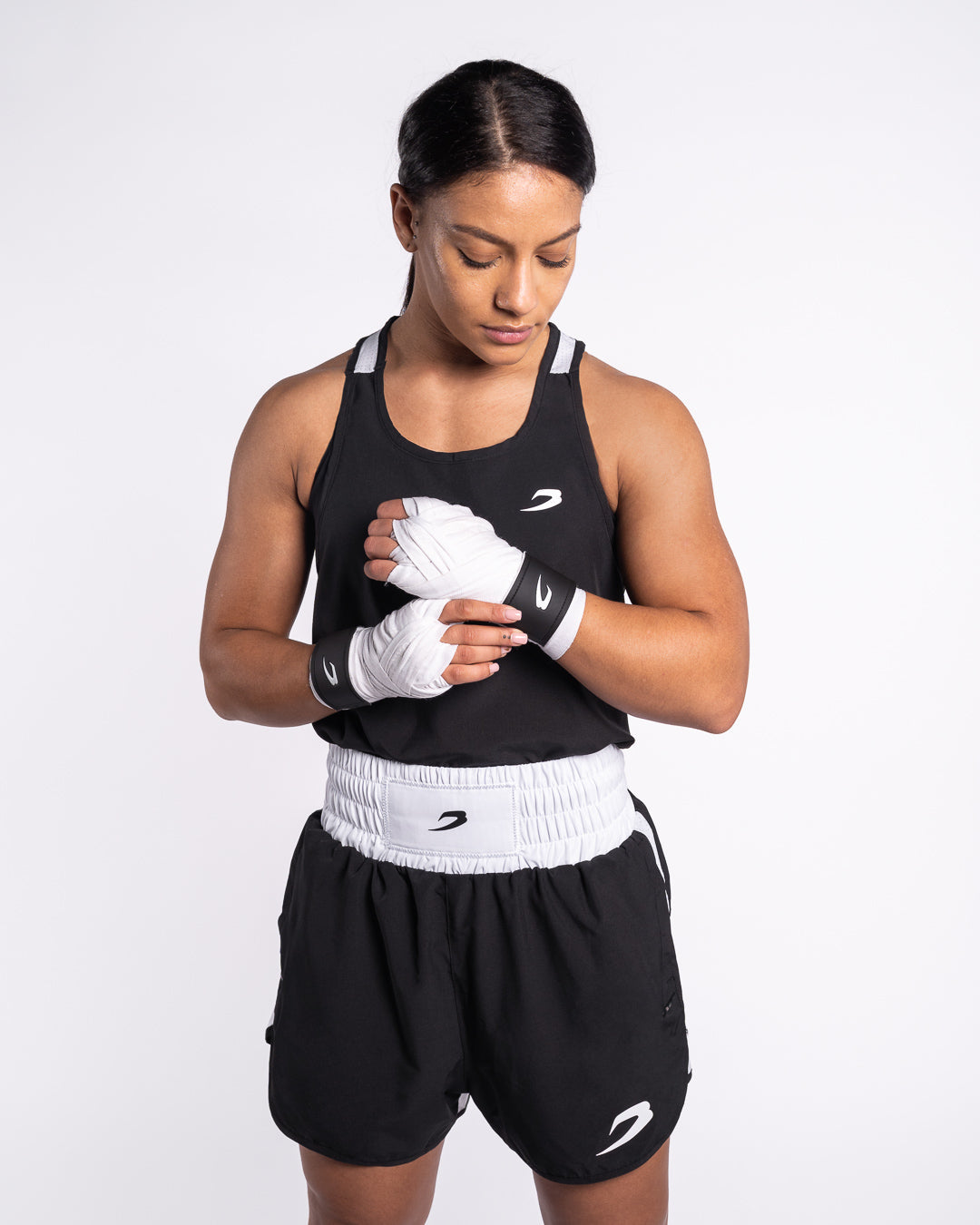 Stevenson Tank 2.0 - Black/White | Women's Amateur Boxing Tank Top | BOXRAW